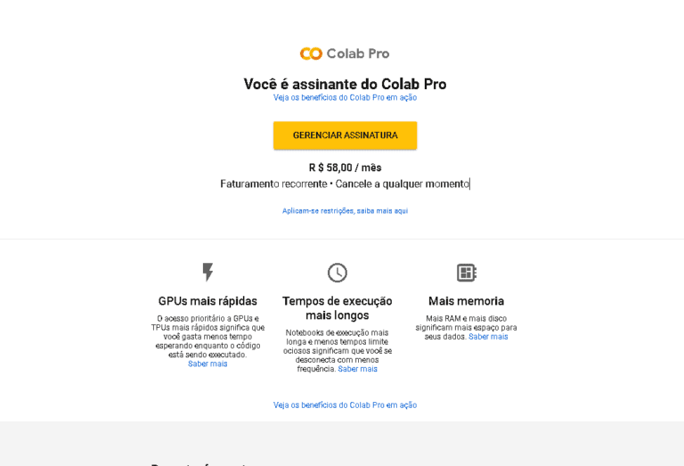 O Google acaba de lançar o Colab Pro no BRASIL ! - comparação de Colab ...